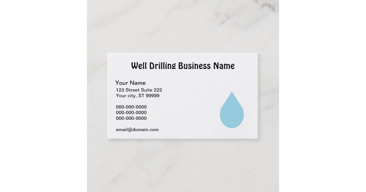 Well Drilling Business Card | Zazzle