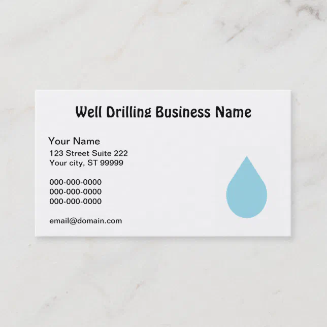Well Drilling Business Card | Zazzle