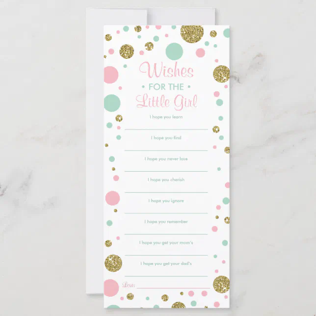 Well Wishes Card, Baby Shower, Faux Glitter | Zazzle