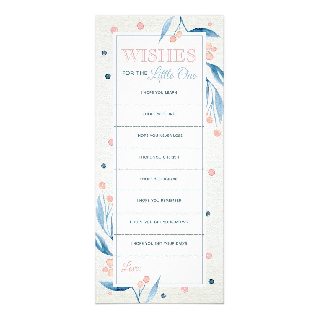 Well Wishes Card, Baby Shower, Flowers Rack Card | Zazzle