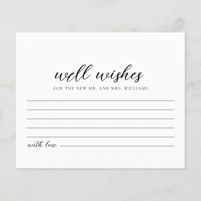 Well Wishes for the Bride and Groom Card | Zazzle