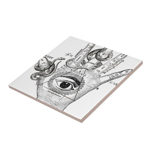 Wellcoda Illuminati Compass Snake Hand Tile | Zazzle
