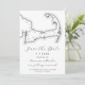 Wellfleet MA Cape Cod Map Black and White Wedding Save The Date | Zazzle
