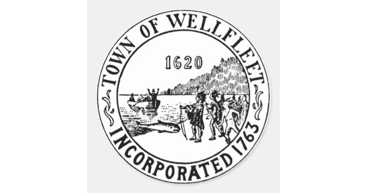 Wellfleet Massachetts Town Seal Round Sticker | Zazzle