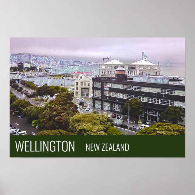 Wellington New Zealand capital travel print | Zazzle