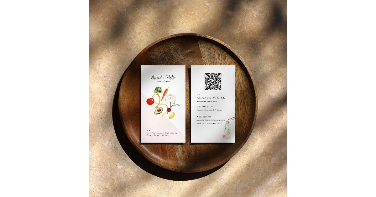 Wellness Branding | Nutritionist QR Code Business Card | Zazzle