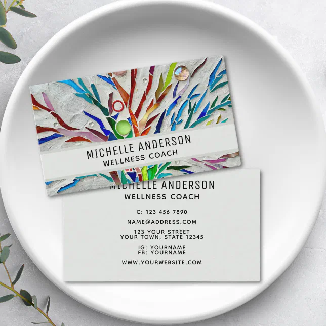 Wellness Coach Colorful Business Card | Zazzle