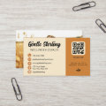 Wellness Coach Yellow Orange QR Code Photo Business Card | Zazzle