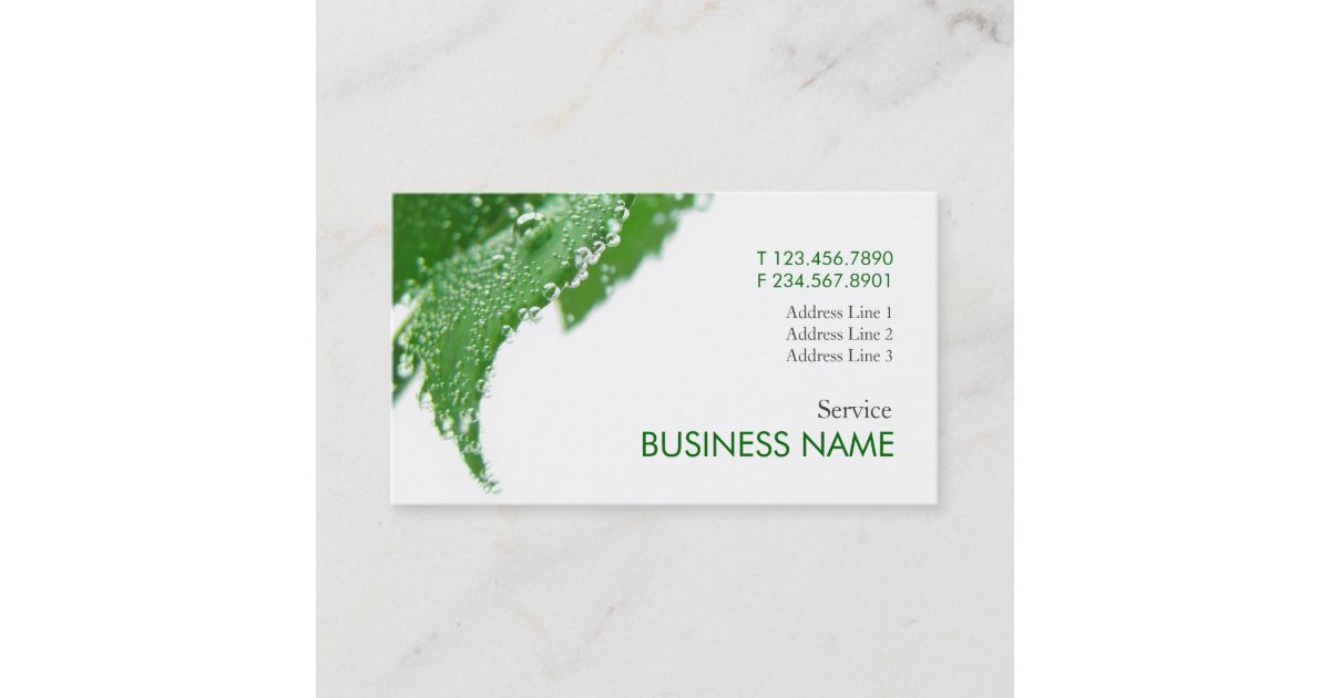 Wellness Fresh Care Business Card Template | Zazzle