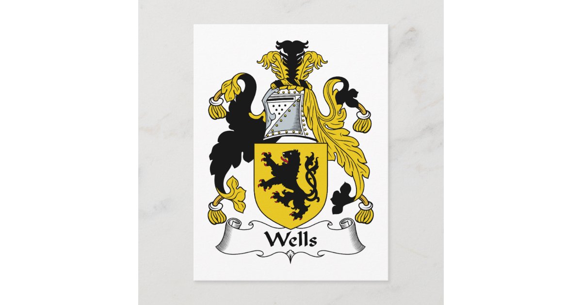 Wells Family Crest Postcard | Zazzle