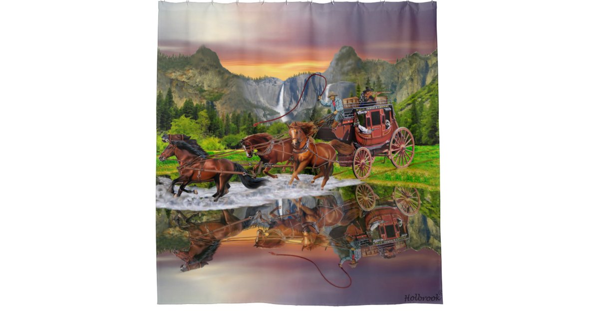 WELLS FARGO STAGECOACH SHOWER CURTAIN | Zazzle