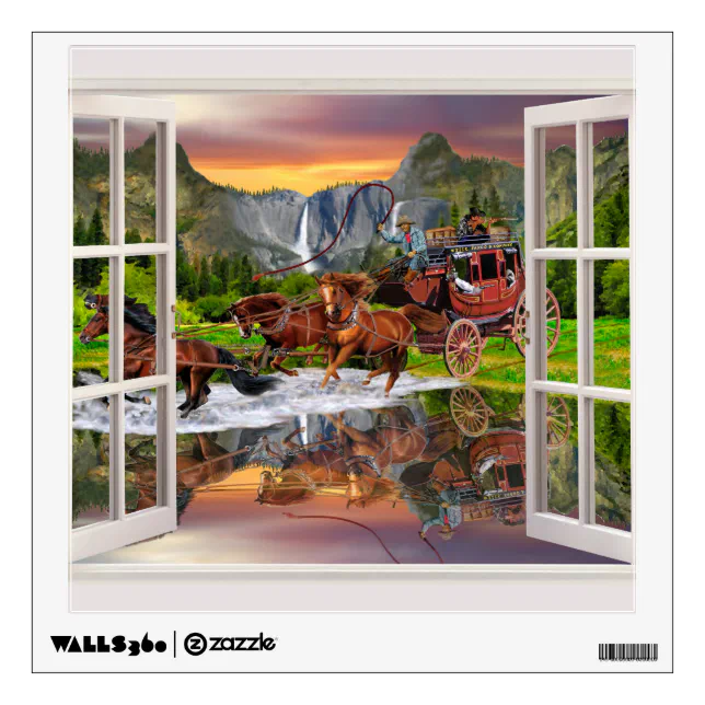 WELLS FARGO STAGECOACH WALL DECAL | Zazzle