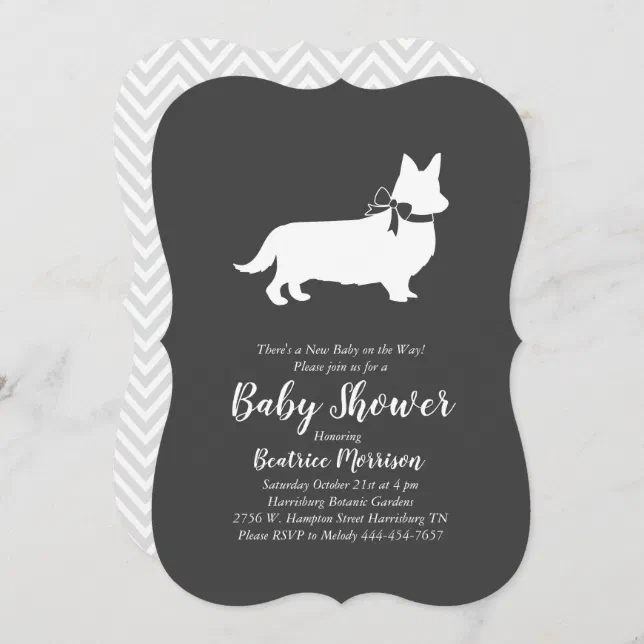 Welsh Corgi Dog Baby Shower Gender Neutral Invitation | Zazzle