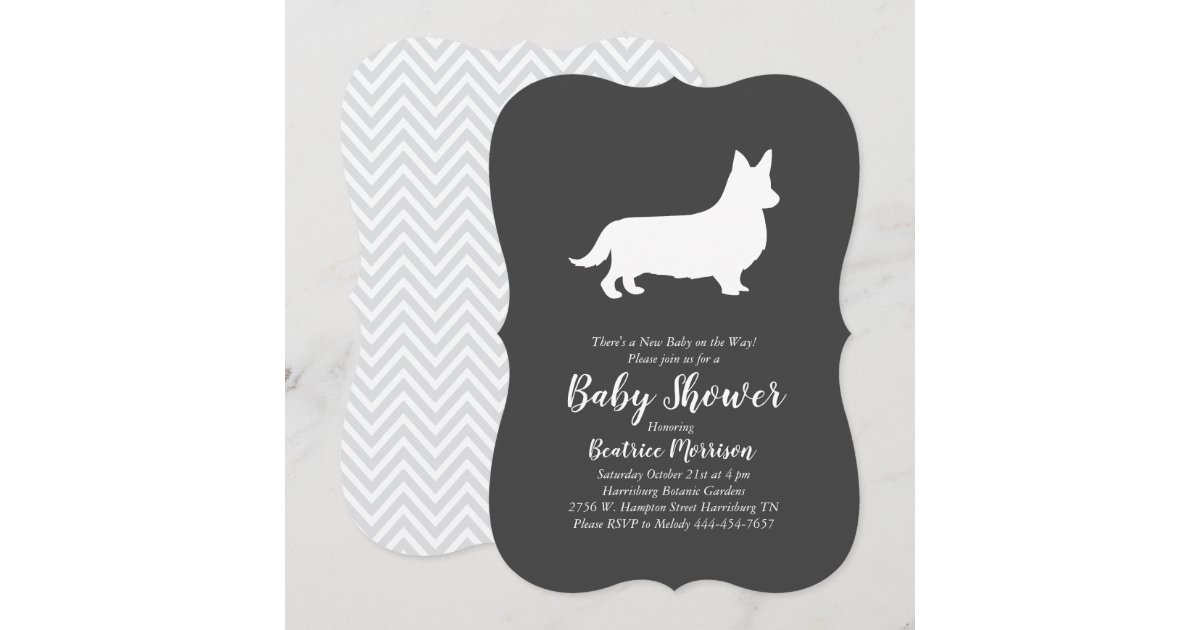 Welsh Corgi Dog Baby Shower Gender Neutral Invitation | Zazzle