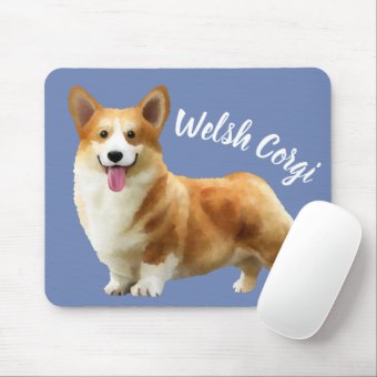 Welsh Corgi Illustrated Mousepad | Zazzle