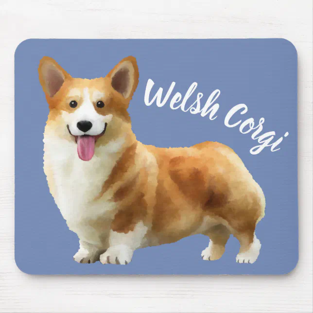 Welsh Corgi Illustrated Mousepad | Zazzle