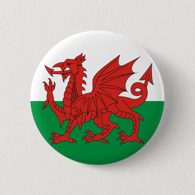 Welsh Dragon Button | Zazzle