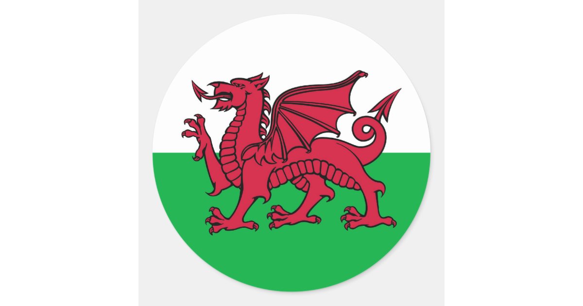 Welsh Dragon Classic Round Sticker | Zazzle