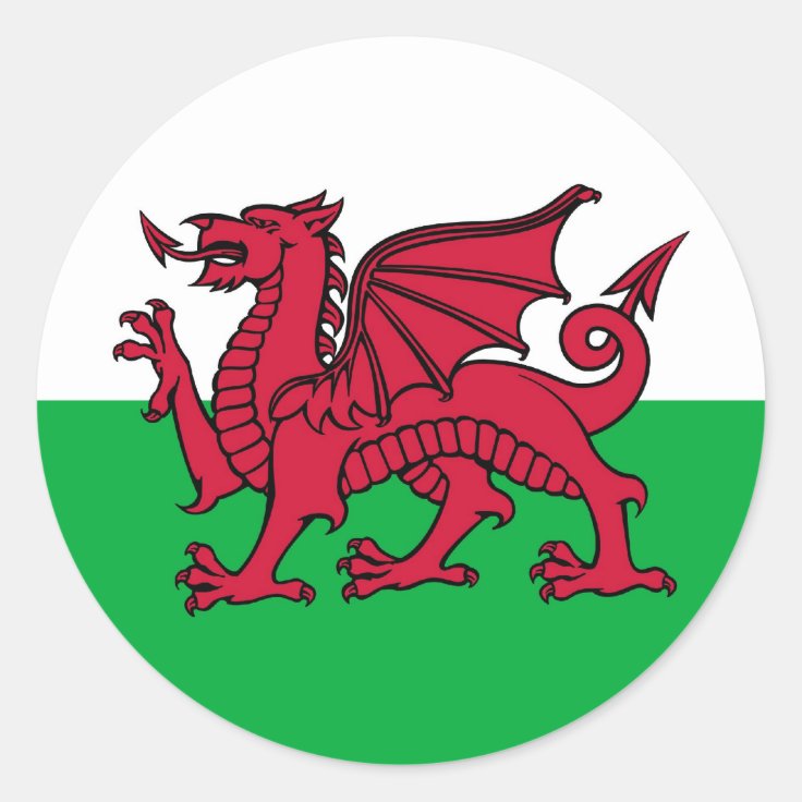Welsh Dragon Classic Round Sticker | Zazzle