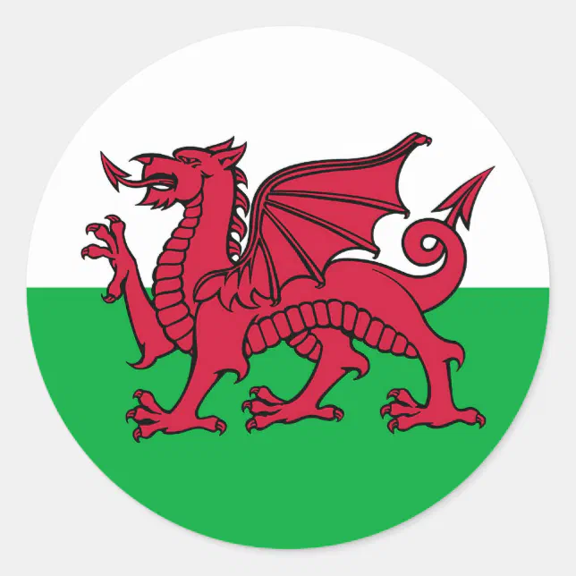 Welsh Dragon Classic Round Sticker | Zazzle