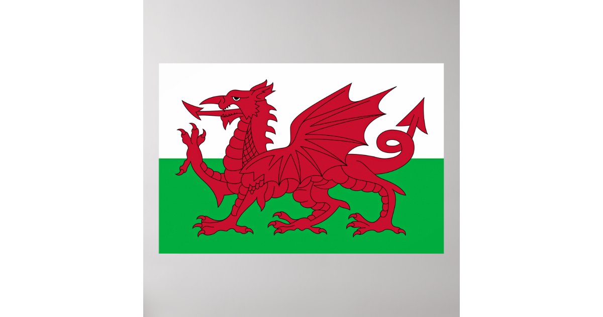 Welsh Dragon ~ Flag of Wales Poster | Zazzle