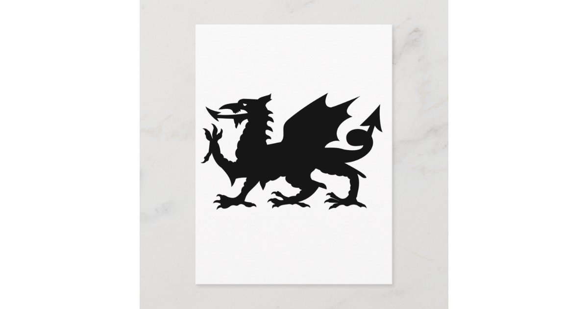 Welsh Dragon Silhouette Postcard | Zazzle