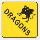 Welsh Dragon Warning Sign Square Sticker | Zazzle