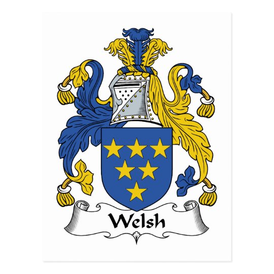 Welsh Family Crest Postcard | Zazzle.com