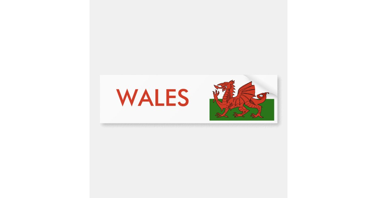 Welsh Flag Bumper Sticker | Zazzle