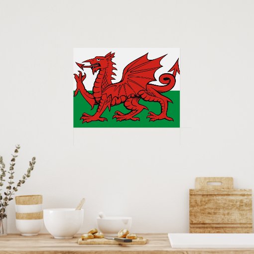 Welsh flag, "Cymru am byth", The red dragon Poster | Zazzle