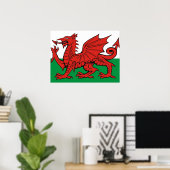 Welsh flag, "Cymru am byth", The red dragon Poster | Zazzle