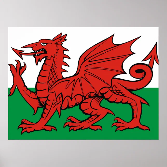 Welsh flag, "Cymru am byth", The red dragon Poster | Zazzle