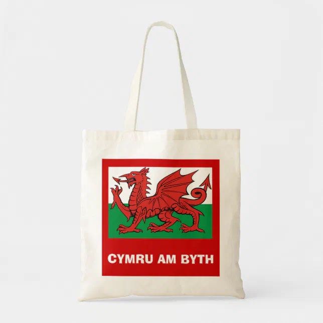Welsh flag, "Cymru am byth", The red dragon Tote Bag | Zazzle