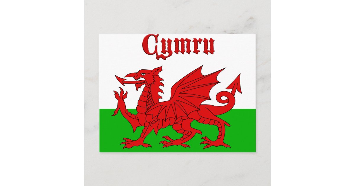 Welsh Flag Cymru Postcard | Zazzle