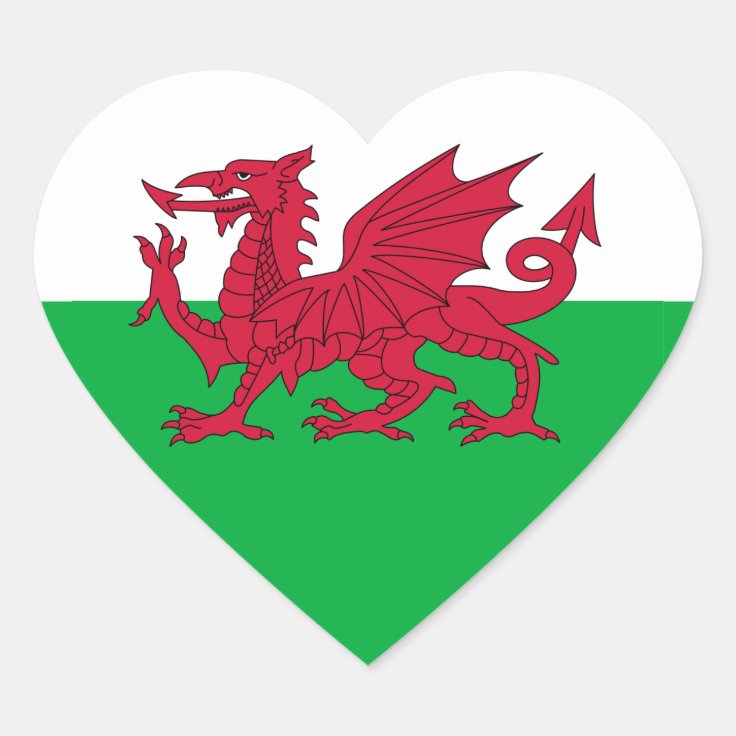 Welsh Flag Heart Sticker | Zazzle
