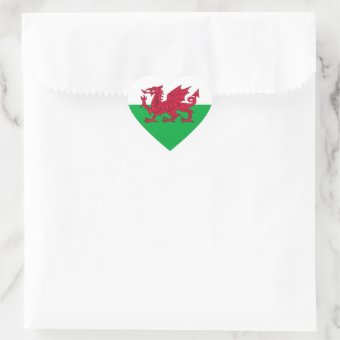 Welsh Flag Heart Sticker | Zazzle