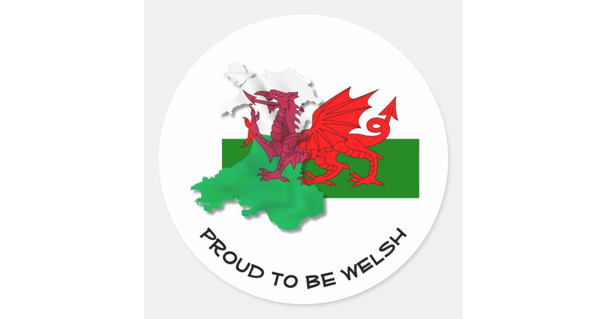 Welsh FLAG OF WALES Red Dragon Classic Round Sticker | Zazzle