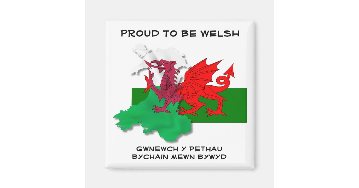 Welsh FLAG OF WALES Red Dragon St David Quote Magnet | Zazzle