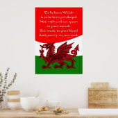 Welsh Poem Poster - Print Welsh Dragon | Zazzle