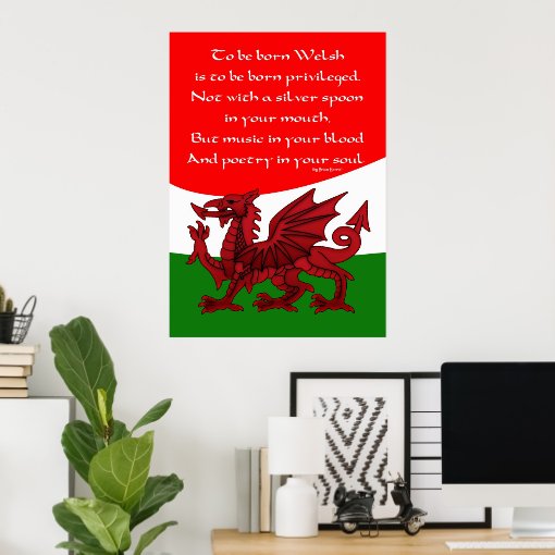 Welsh Poem Poster - Print Welsh Dragon | Zazzle