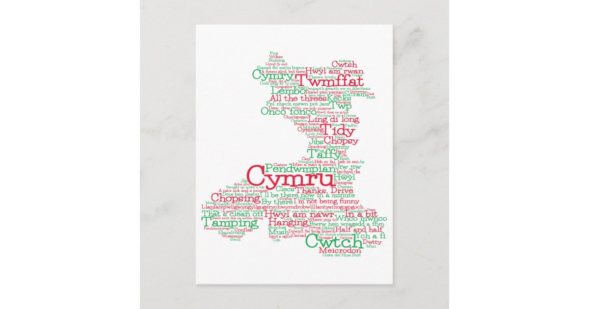 Welsh Slang Word Art Map Postcard | Zazzle Welsh Slang Word Art Map Postcard | Zazzle