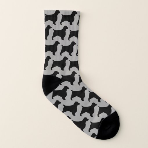 Welsh Springer Spaniel Dog Silhouettes Pattern Socks | Zazzle