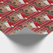 Welsh Terrier with Santa Claus hat Wrapping Paper | Zazzle