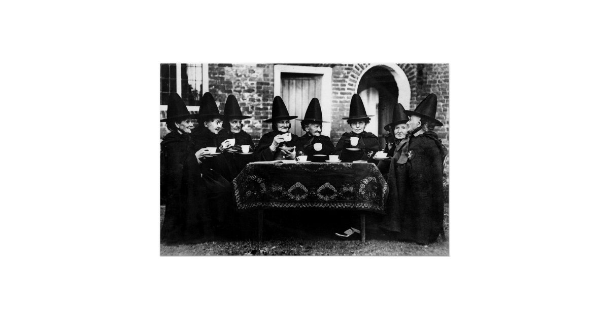 Welsh Witches Having Tea Crone Teatime Poster | Zazzle