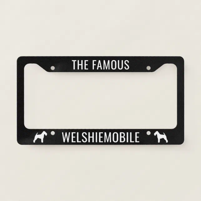 Welshiemobile Welsh Terrier Dog Silhouettes Custom License Plate Frame ...