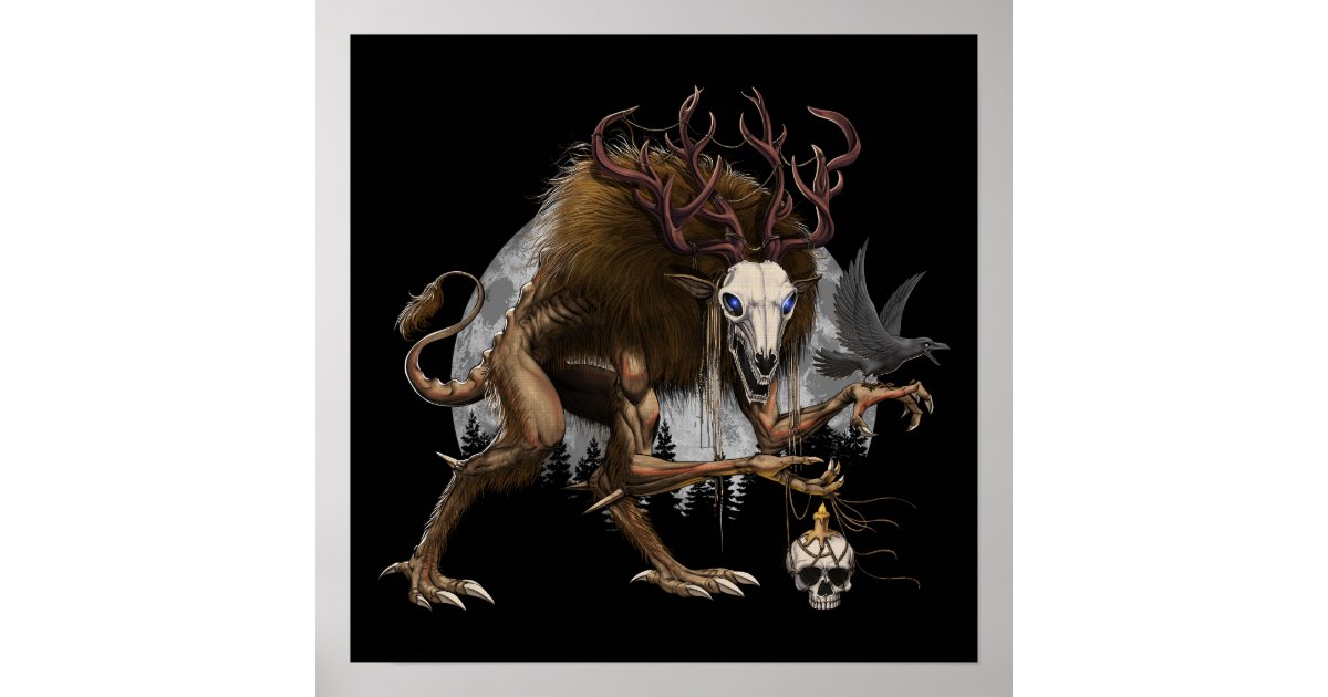 Wendigo Cryptid Creature Poster | Zazzle