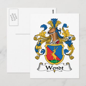 Wendt Family Crest Postcard | Zazzle