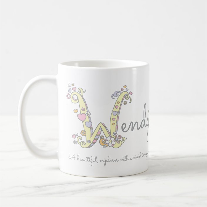 Wendy name meaning decorative W monogram mug | Zazzle.com