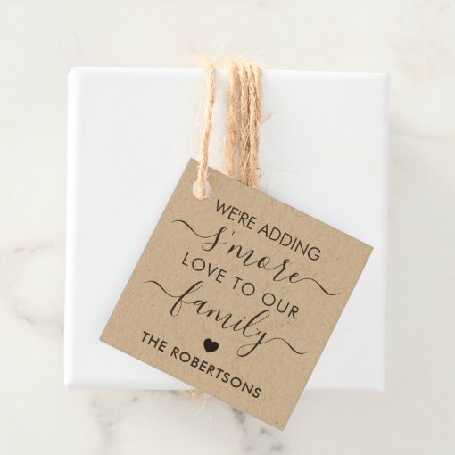 We're Adding S'more Love to Our Family Tags, Kraft Favor Tags | Zazzle