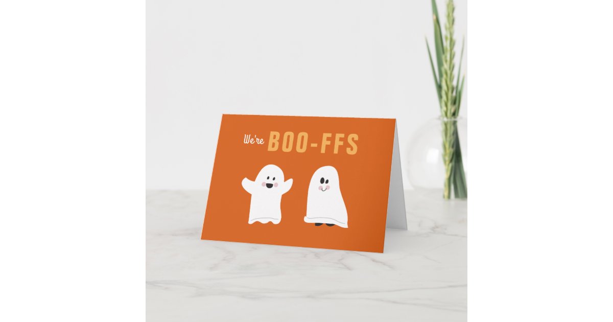 We're BOO-FFS | Cute Ghost BFF Halloween Card | Zazzle
